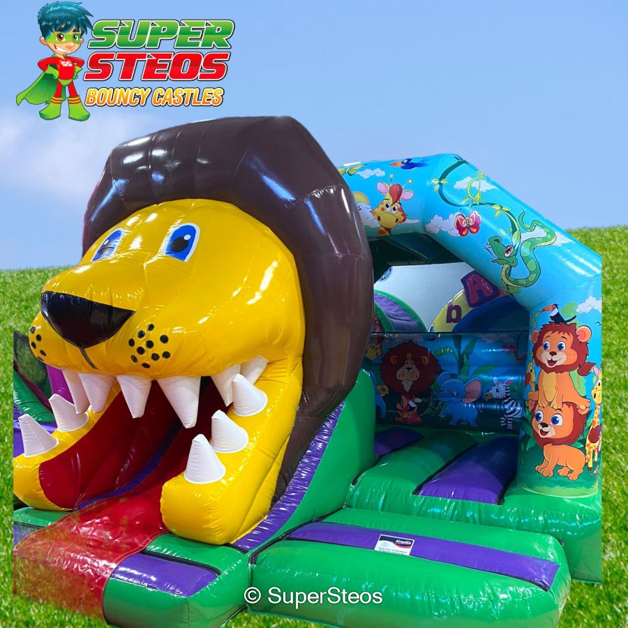 12ft x 15ft Jungle 3d Bouncy Castle With Slide (4) - Bouncy Castle Hire ...